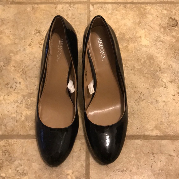 Merona | Shoes | Black Patent Leather Heel | Poshmark